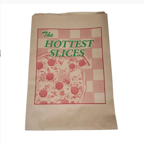 Atlas Paper Bag - 11 x 4 x 16" Brown Stock Print Pizza Slice Bags, 500 ...