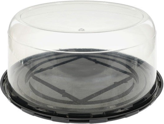 Pactiv Evergreen - 5" Tall Smooth Dome and Base for 9" Cake, Black Bas