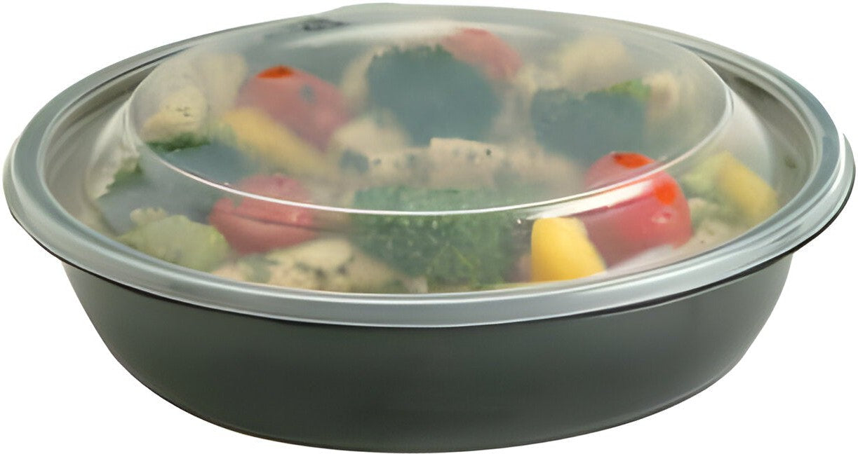 Sabert - 32 Oz Black Round Microwavable Plastic Containers, 300/Cs - 7