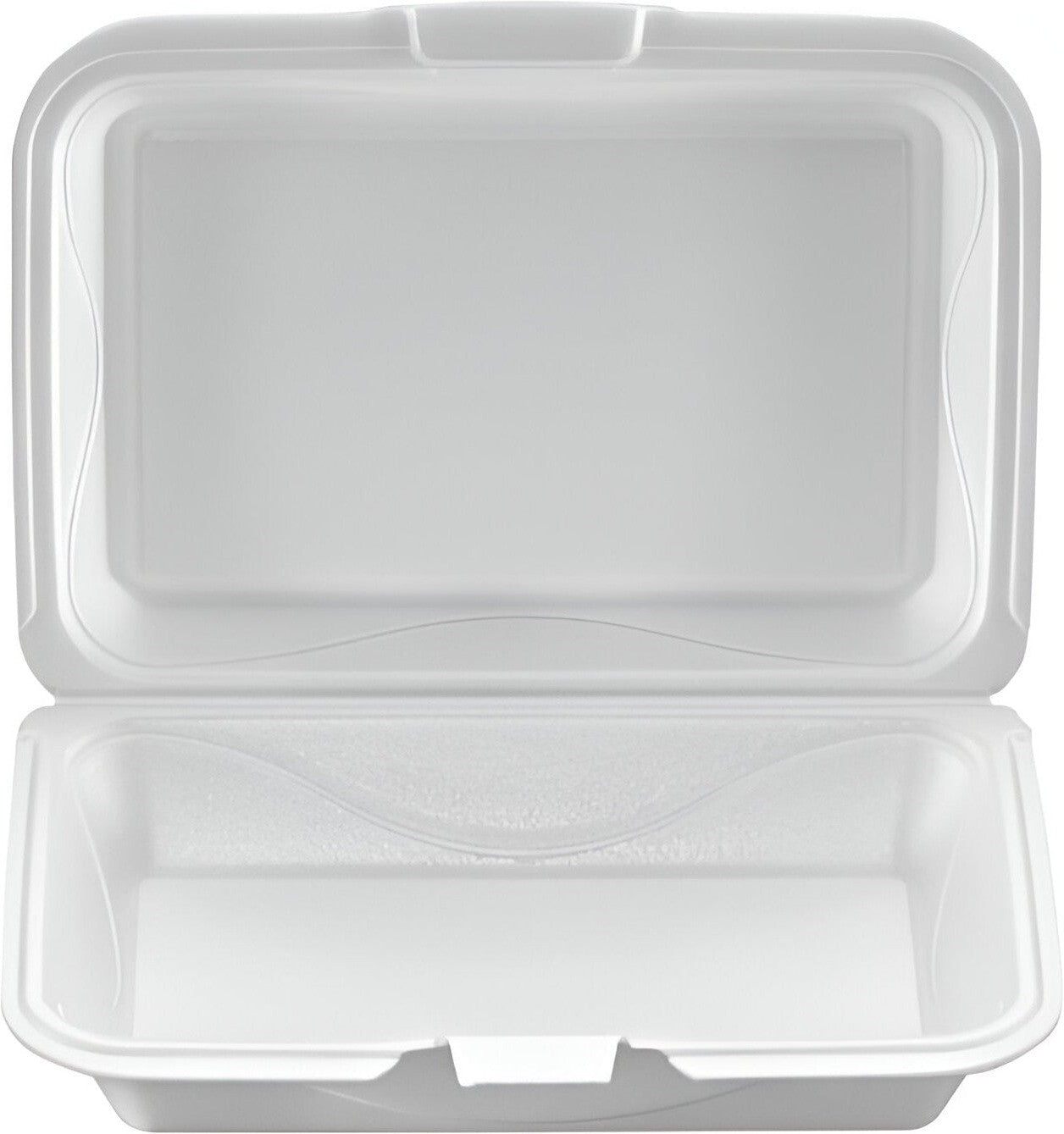 Darnel - Heavy Duty Rectangular White Foam Hinged Container, 200/cs