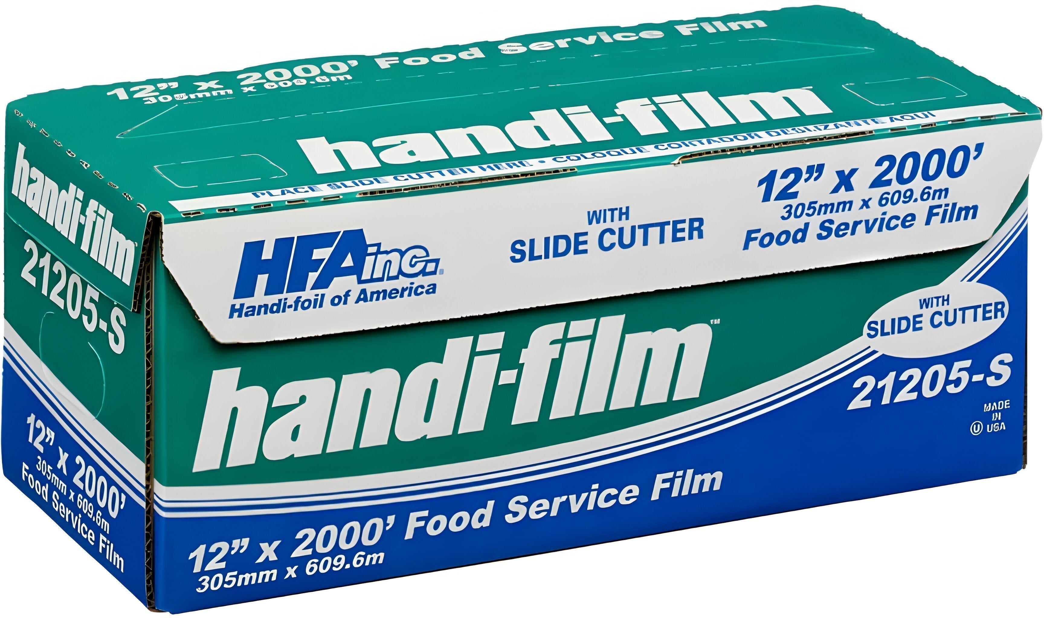 HFA - 12" X 2000ft Foodservice Film/Wraps Roll with Slider Cutter, 1 r