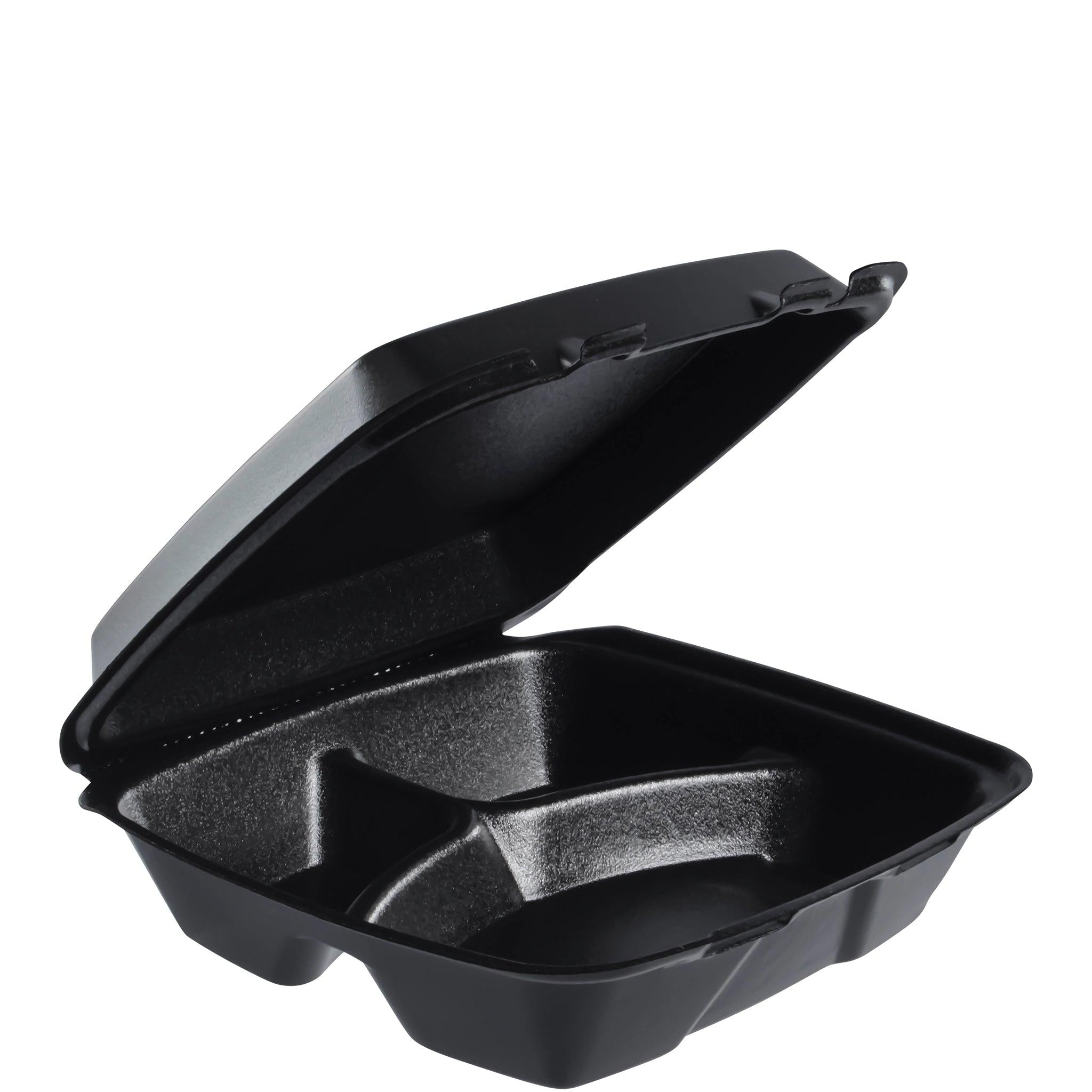 Dart Container - 9" x 9" Black Foam Carryout Container with Removeable ...