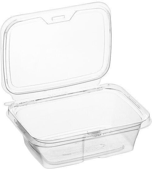 Inline Plastic - 32 Oz Tamper Clear Square Hinged Container, 200/Cs