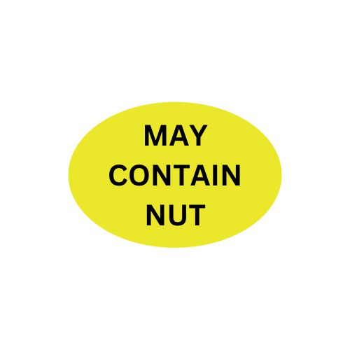 Precision Label & Tag - 1.5" Yellow Oval MAY CONTAIN NUTS Label, 1000 ...